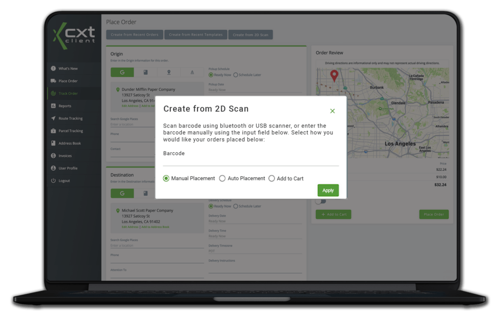 CXT Software | Operations App 24.0 | 2D Barcode Order Creation